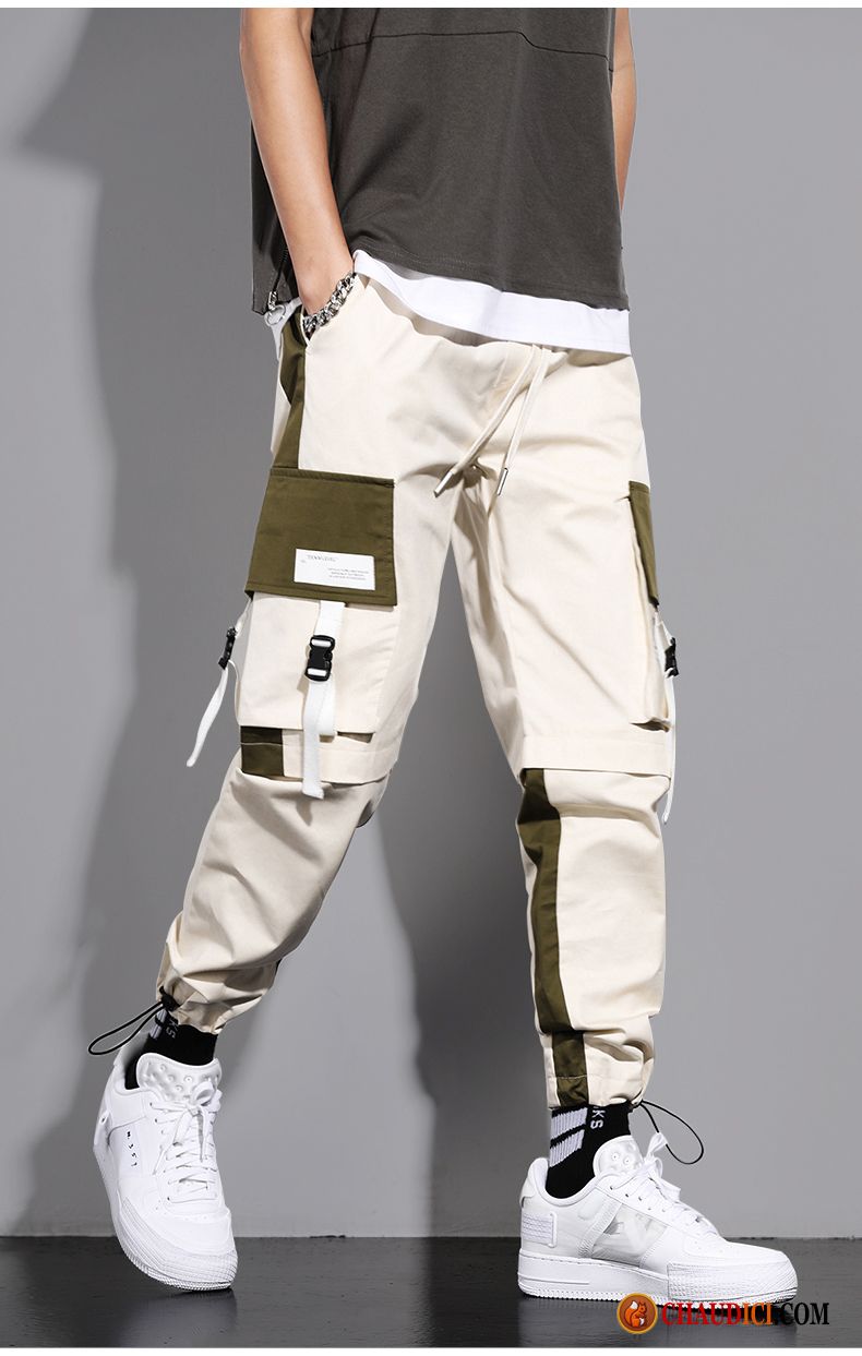 Pantalon Cargo Hiver Homme Rouge Été Hip Hop Marque De Tendance Serrés ...