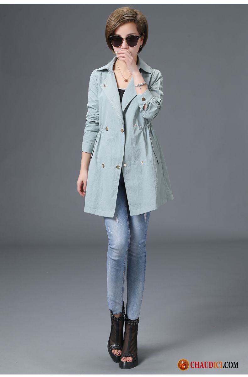 Veste Mi Saison Femme Mauve Décontractée Longue Femme Coupe Vent Printemps