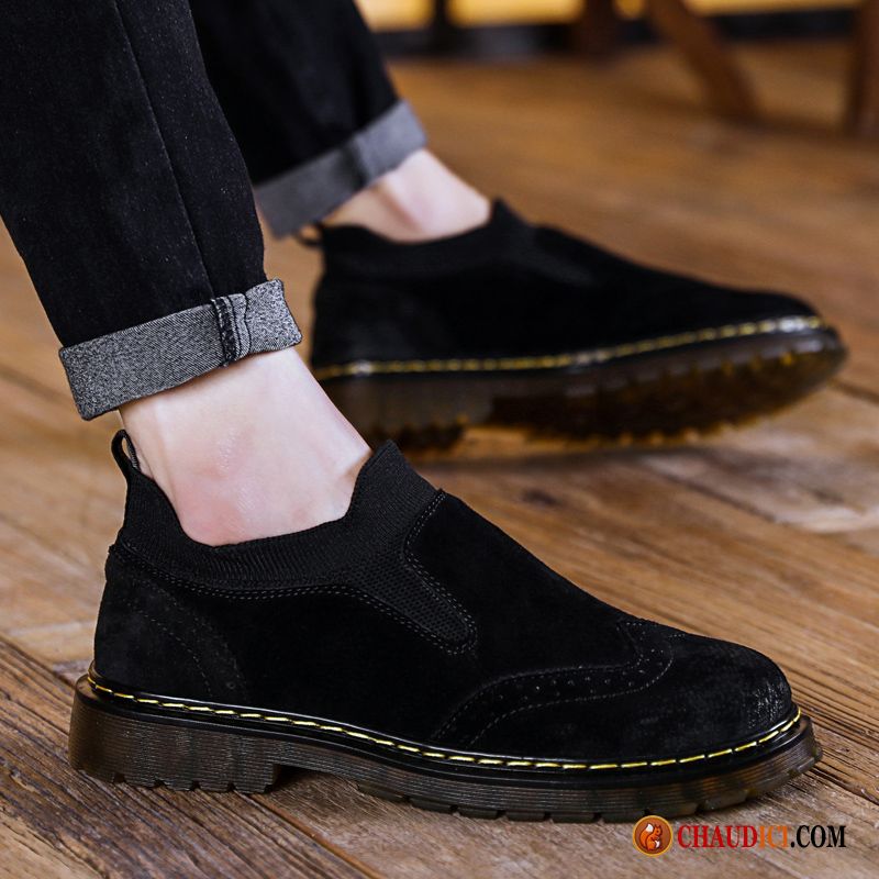 Chaussure En Cuir Homme Ivoire Cuir Véritable Homme Noir Bottes Martin ...