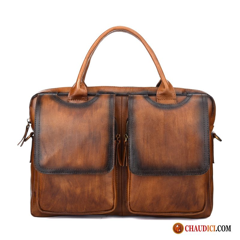 Sac A Main Classe Pas Cher Mallette Rétro Cuir Véritable Sac De ...